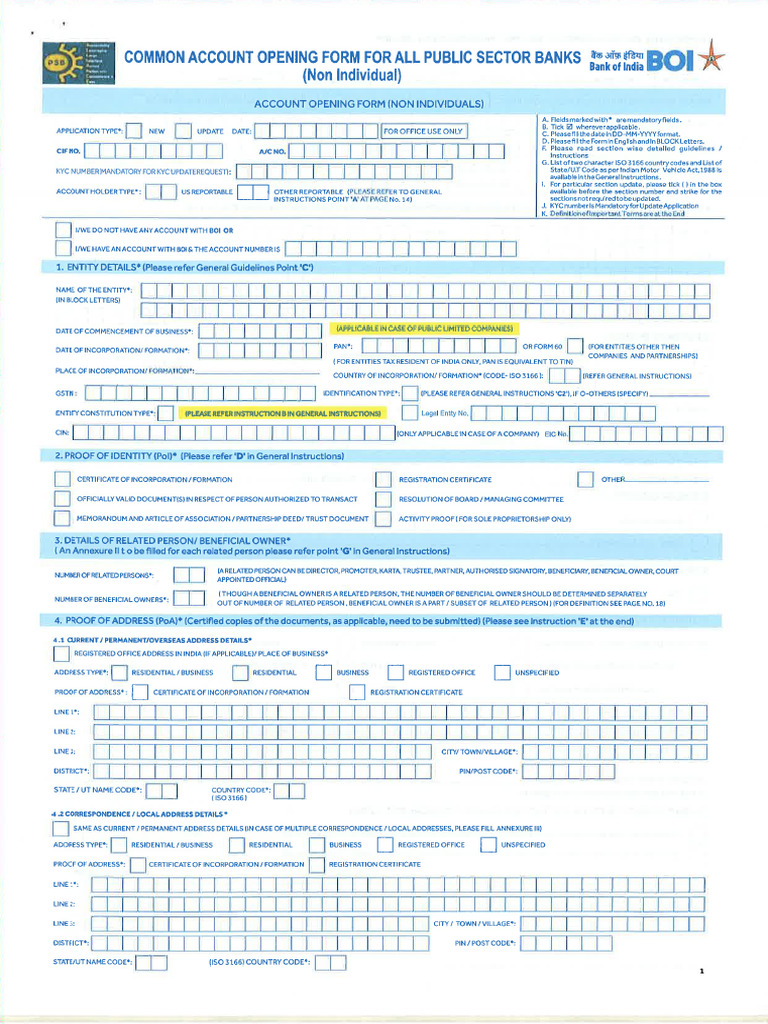 Account Opening Form CD | PDF