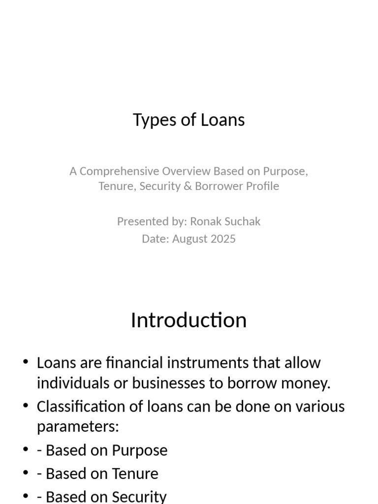 Ronak Suchak Types of Loans | PDF