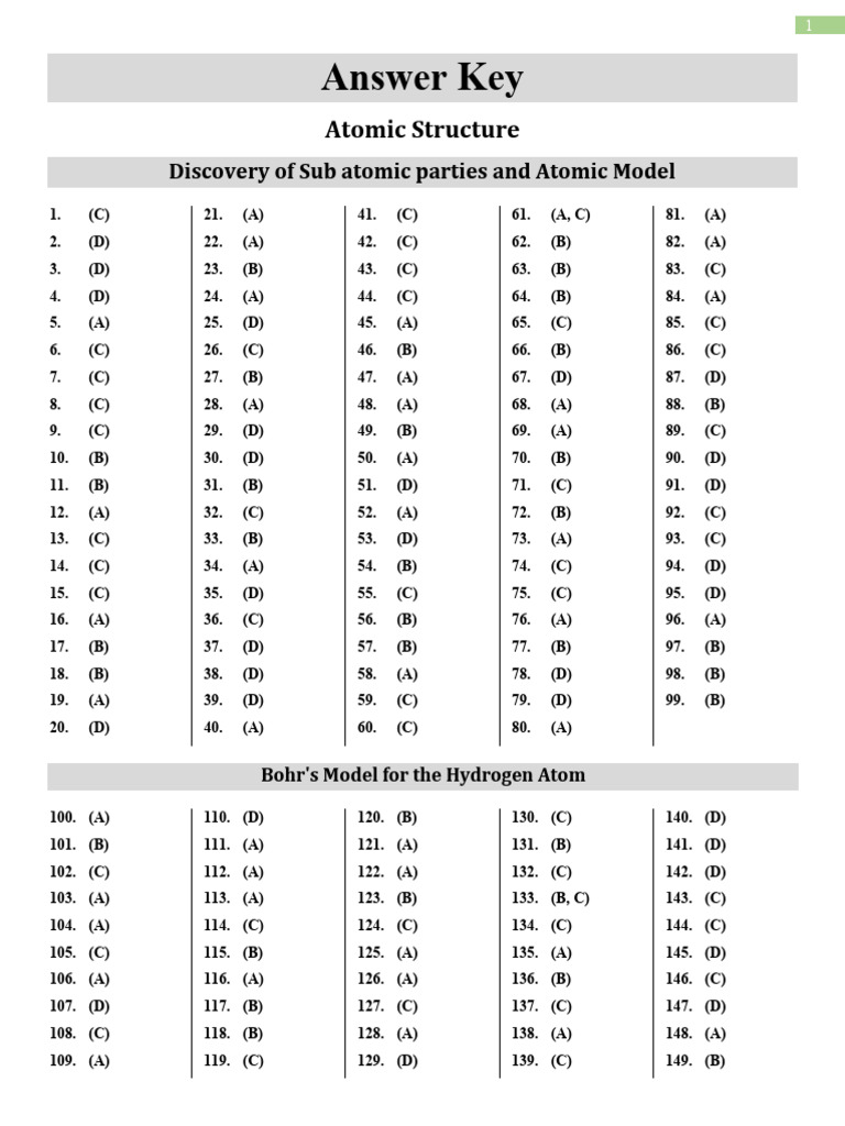 Atomic Structure_Class 11th JEE_Solutions | PDF | Electron | Neutron