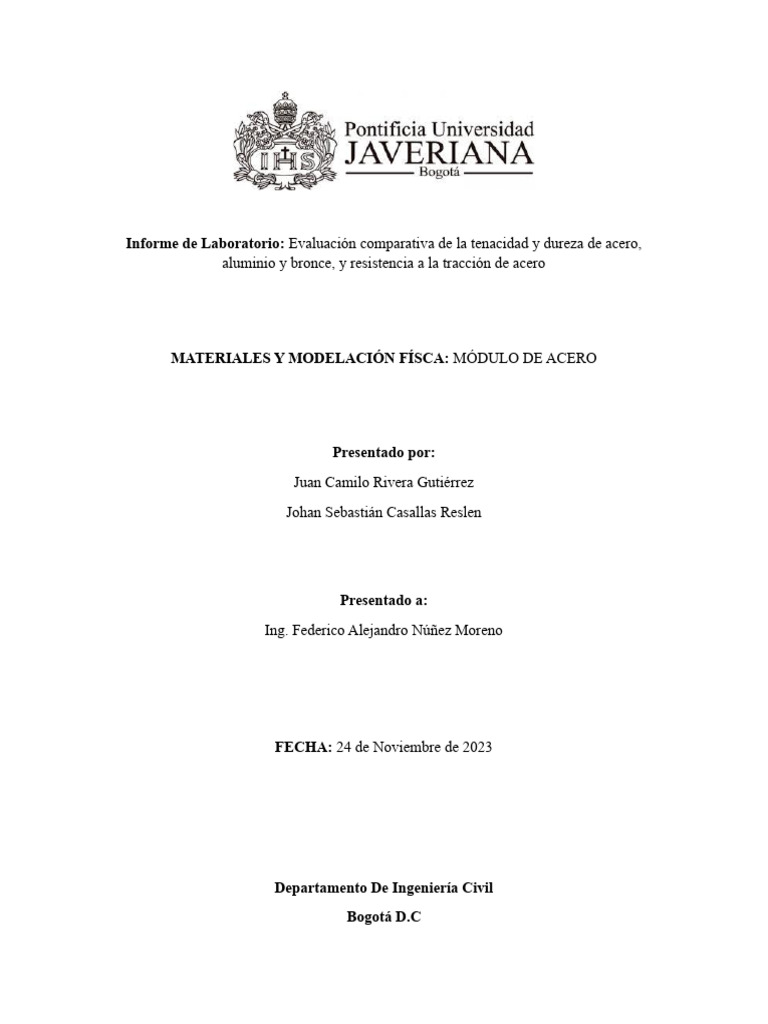 Comparativa de Tenacidad y Dureza de Metales | PDF | Deformación ...