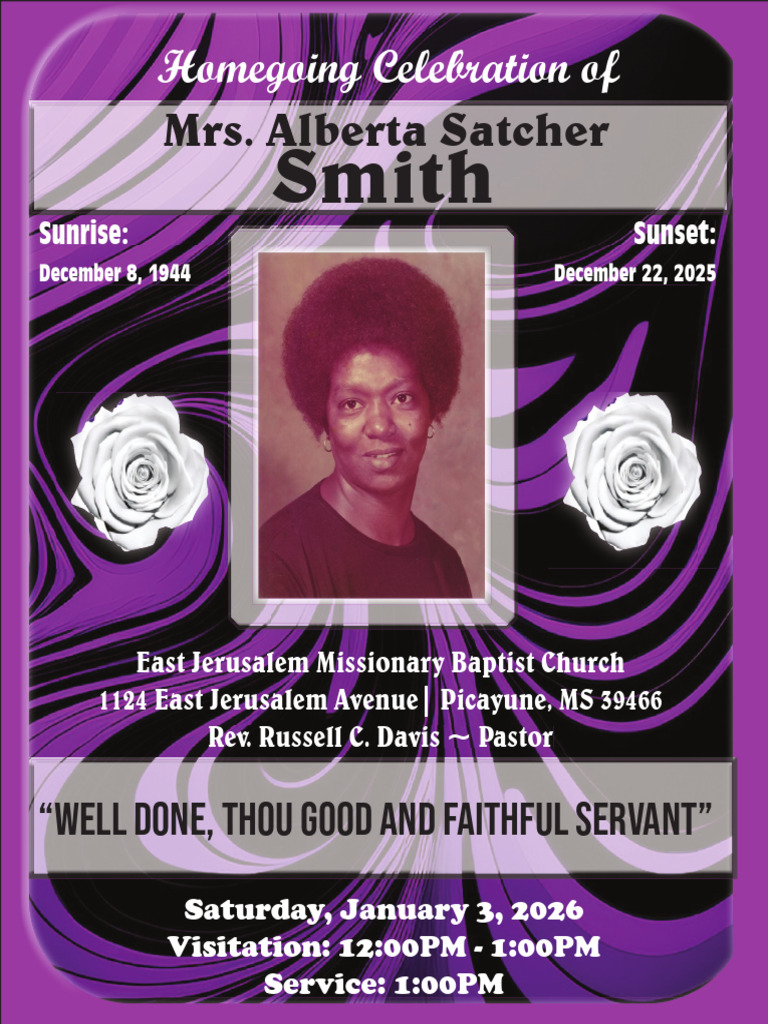 Homegoing Celebration of Alberta Satcher Smith | PDF