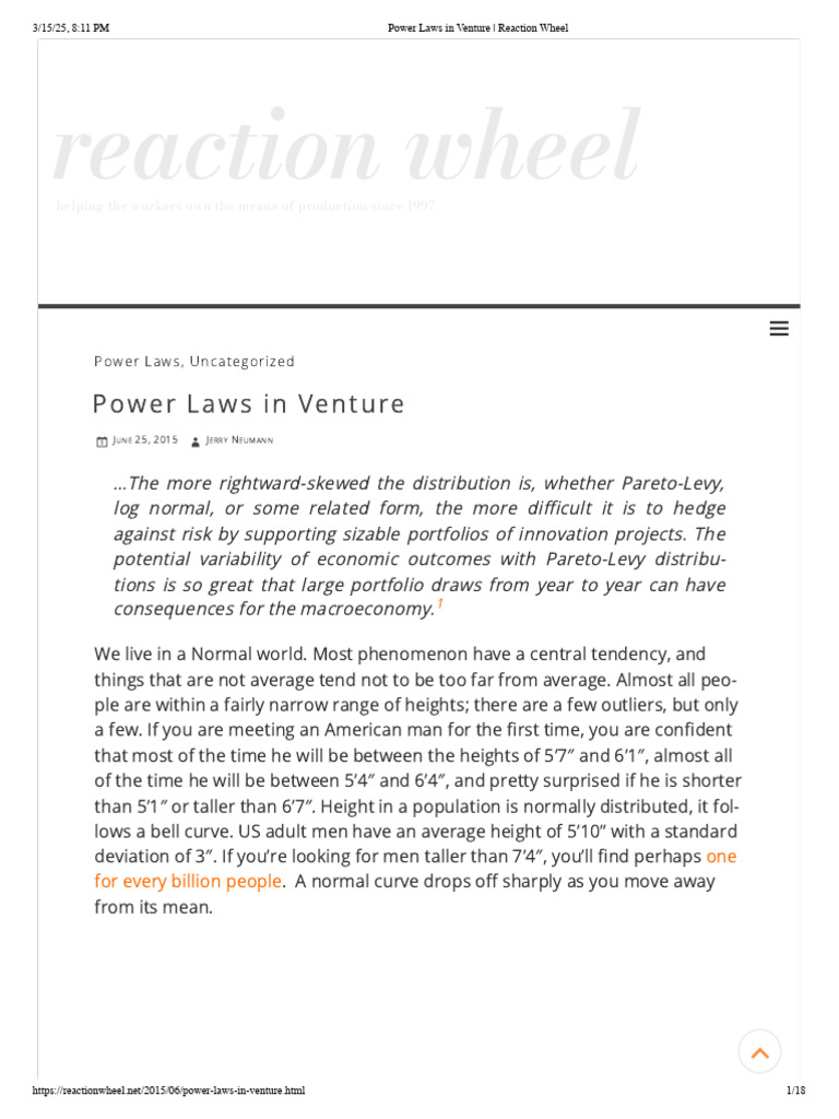 Power Laws in Venture Capital Explained | PDF | Venture Capital ...
