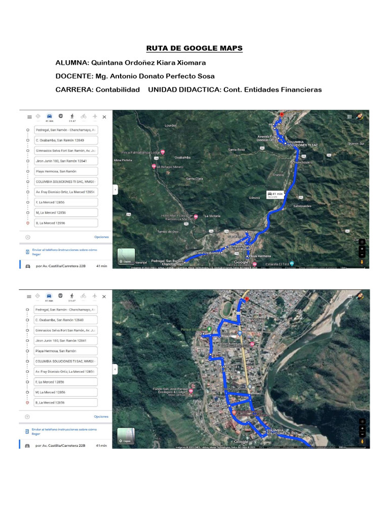 Ruta de Google Maps para Contabilidad | PDF