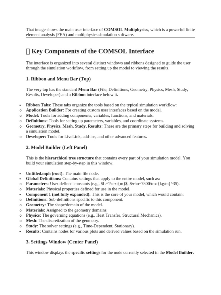 COMSOL Multiphysics User Interface Overview | PDF | Finite Element ...