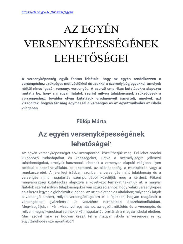 Fueloep_Marta_AZ_EGYEN_VERSENYKEPESSEGENEK_LEHETOSEGEI | PDF