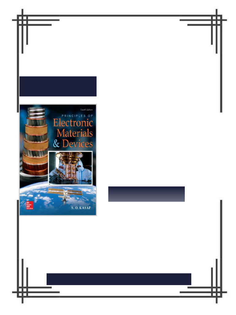 Principles of Electronic Materials and Devices 4th Edition Safa O ...