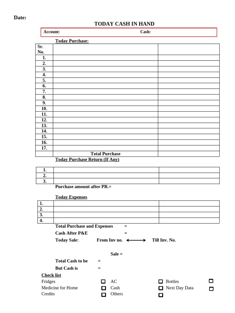 Daily Cash Flow and Expense Tracker | PDF