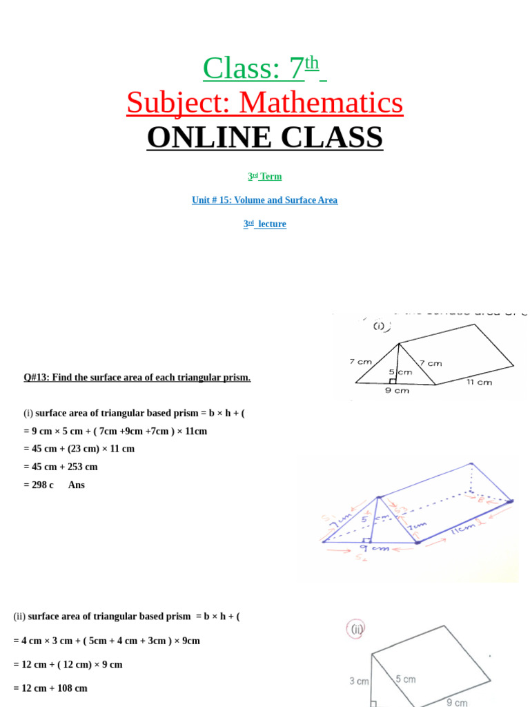 7th Math Unit 15 Lec 3 | PDF