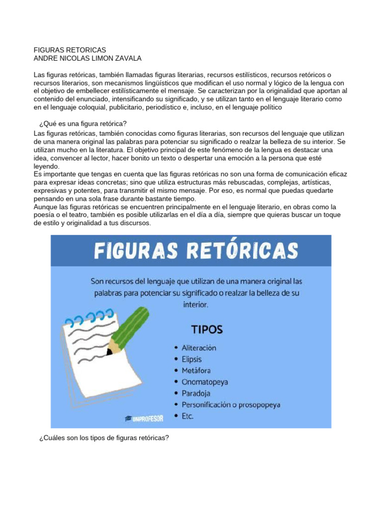 Tipos y Ejemplos de Figuras Retóricas | PDF | Metáfora
