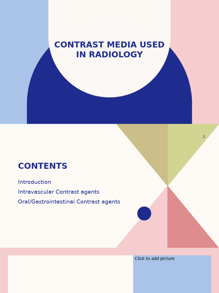 Contrast Media Used in Radiology | PDF | Medical Specialties ...
