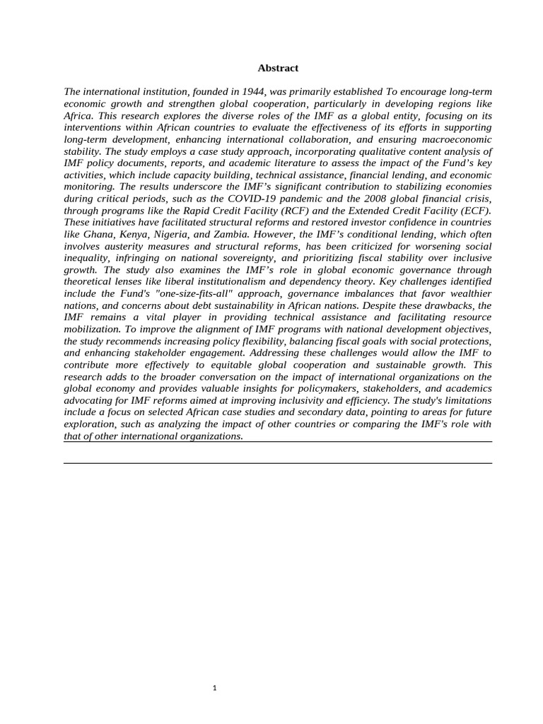 The Role of International Organization in Fostering Global Coperation ...