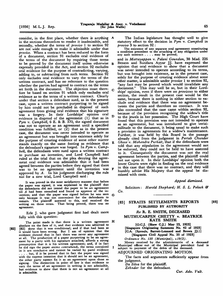 Re r.e. Smith, Deceased Muthucarpen Chetty v Beatrice Kate Smith | PDF