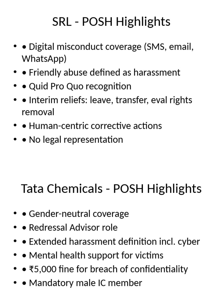 Company POSH Policies 10 Slides | PDF