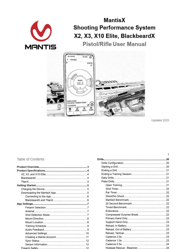 MantisX Shooting System User Manual | PDF | Trigger (Firearms) | Firearms
