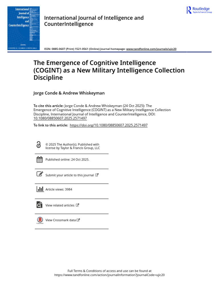 Cognitive Intelligence in Military Strategy | PDF | Psychology ...
