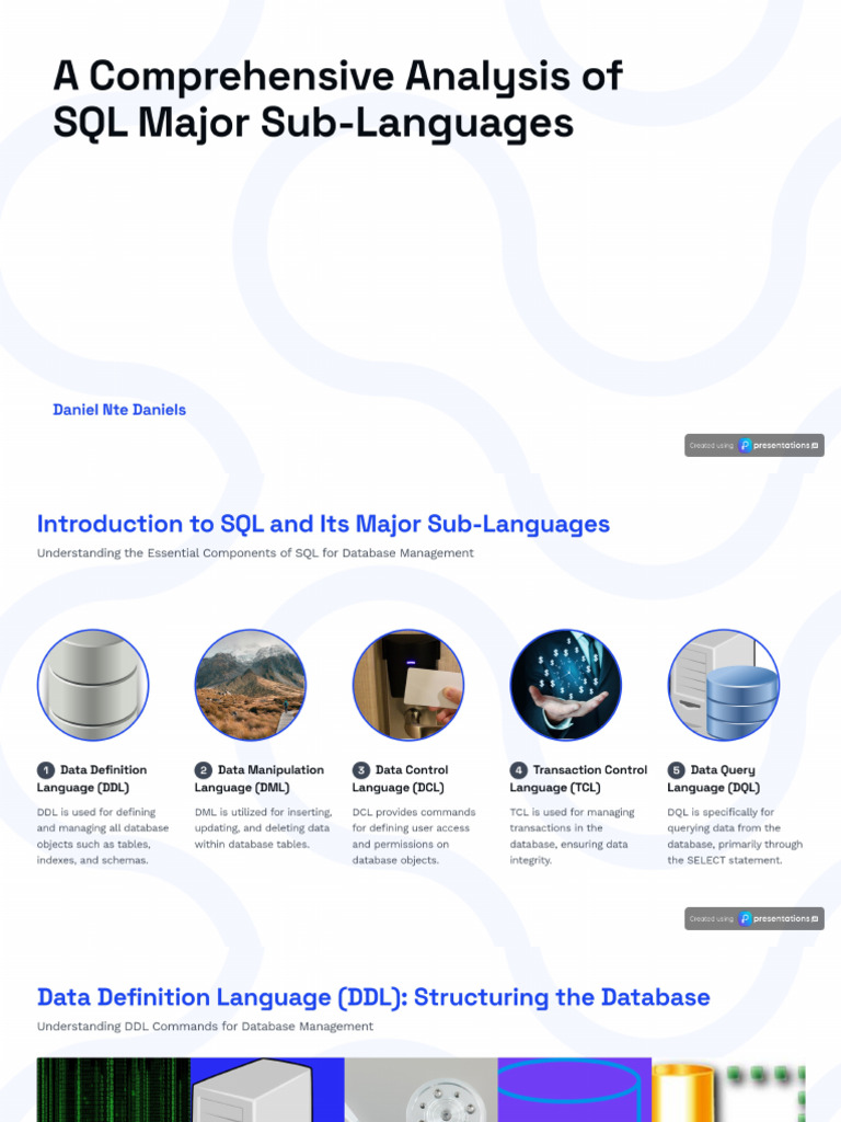 SQL Sub Languages (2) | PDF