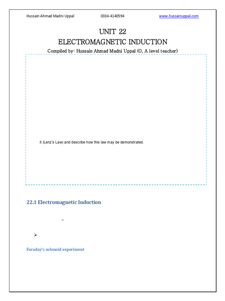 Topic 22. Electromagnetic Induction | PDF | Electromagnetic Induction ...