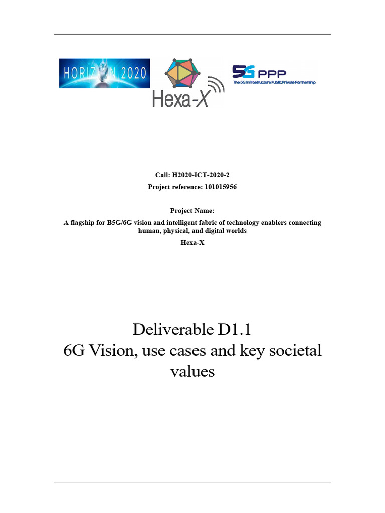 6G Vision and Use Cases Overview | PDF | Sustainability | Artificial ...