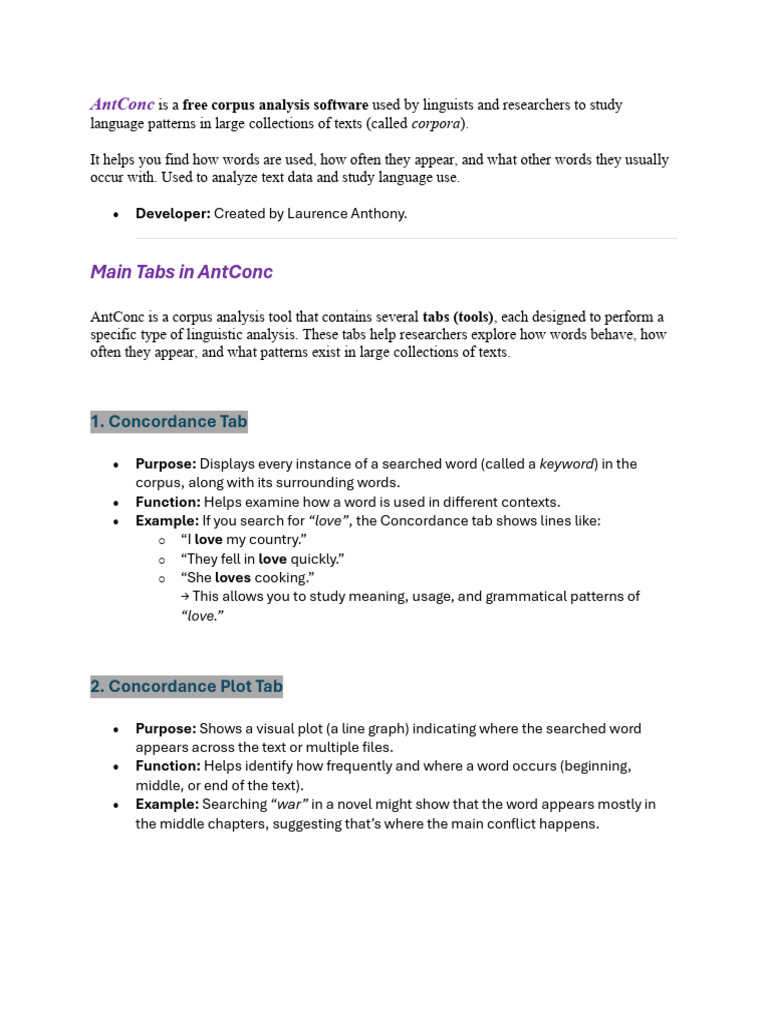AntConc: Free Corpus Analysis Tool | PDF | Linguistics | Human ...