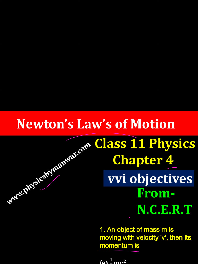 Class 11 Physics Chapter 4 Mcq Questions | PDF