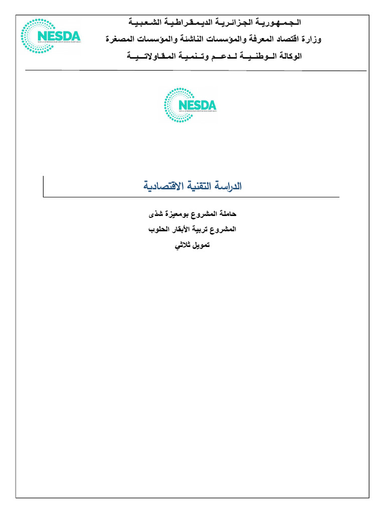 01- Etude Téchnico-économique Chadha (1) | PDF