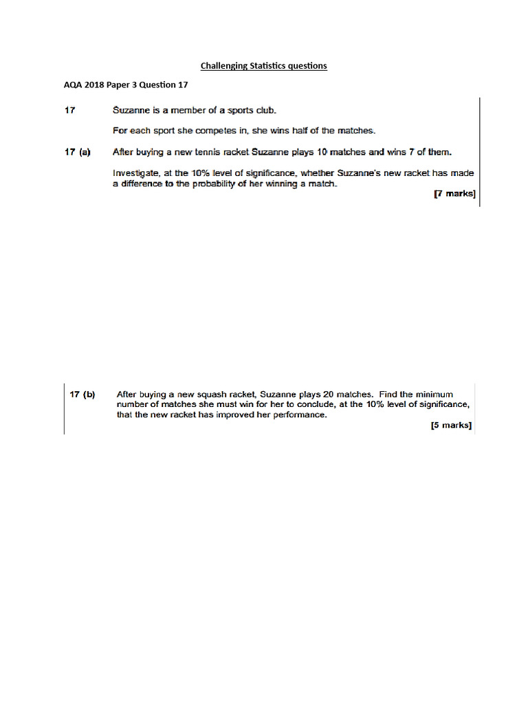Statistics Challenging Questions | PDF