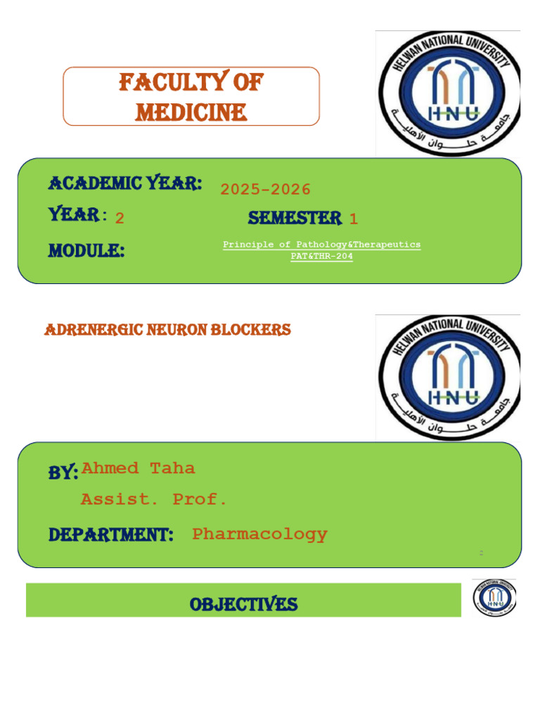 Adrenergic Neuron Blockers Overview | PDF | Norepinephrine | Drugs
