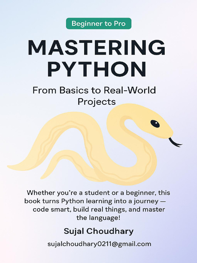 Mastering Python Book Cover | PDF