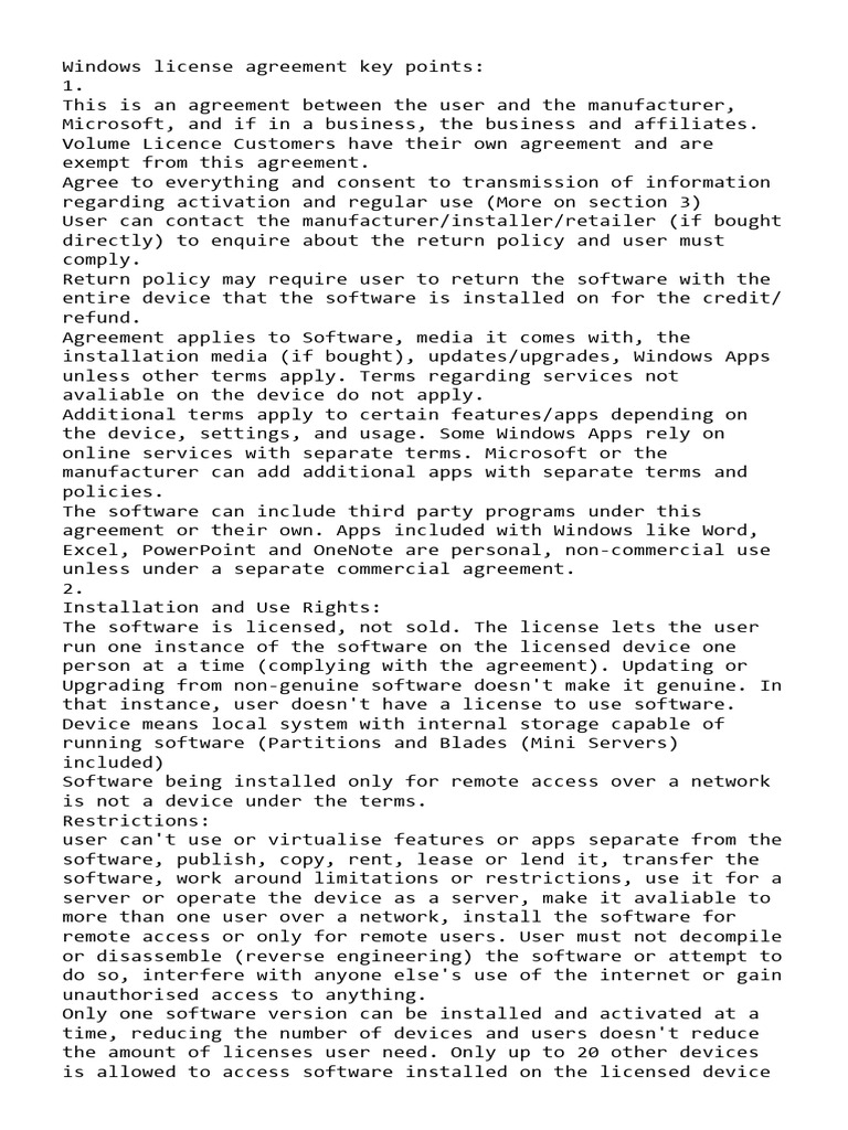 WINDOWS 11 License Agreement (Summary) | PDF | Arbitration | Legal Remedy