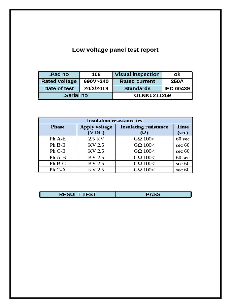 Low Voltage Panel -109 | PDF