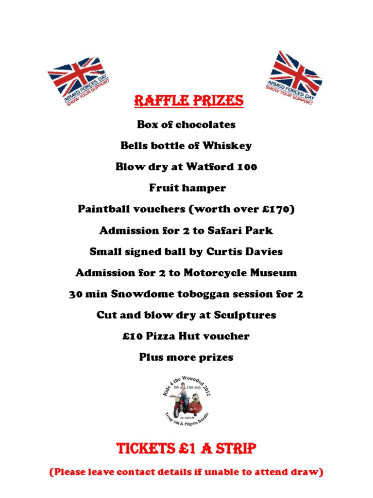 Raffle Prizes List & Ticket Info | PDF