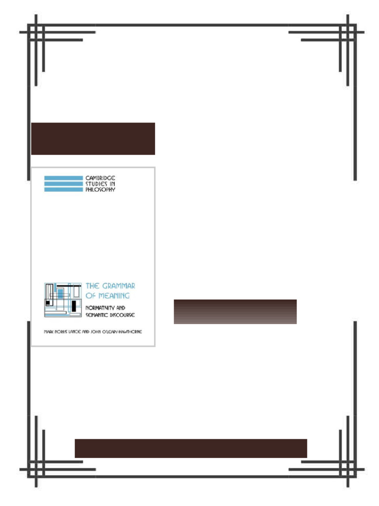 The Grammar of Meaning Normativity and Semantic Discourse 1st Edition ...