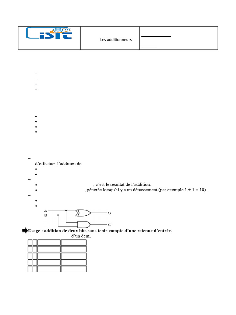 TP4 Système Logique | PDF | Arithmétique | Mathématiques