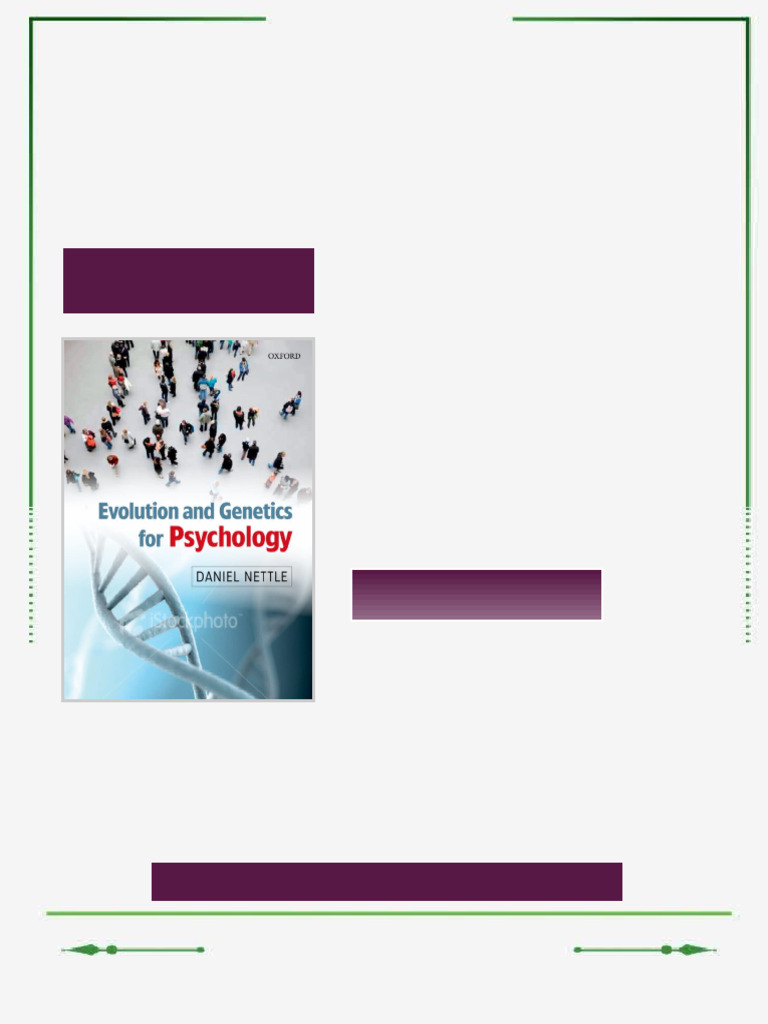 Evolution and Genetics for Psychology 1st Edition Nettle ebook ...