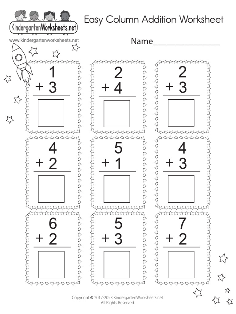 Kindergarten Addition Worksheet | PDF