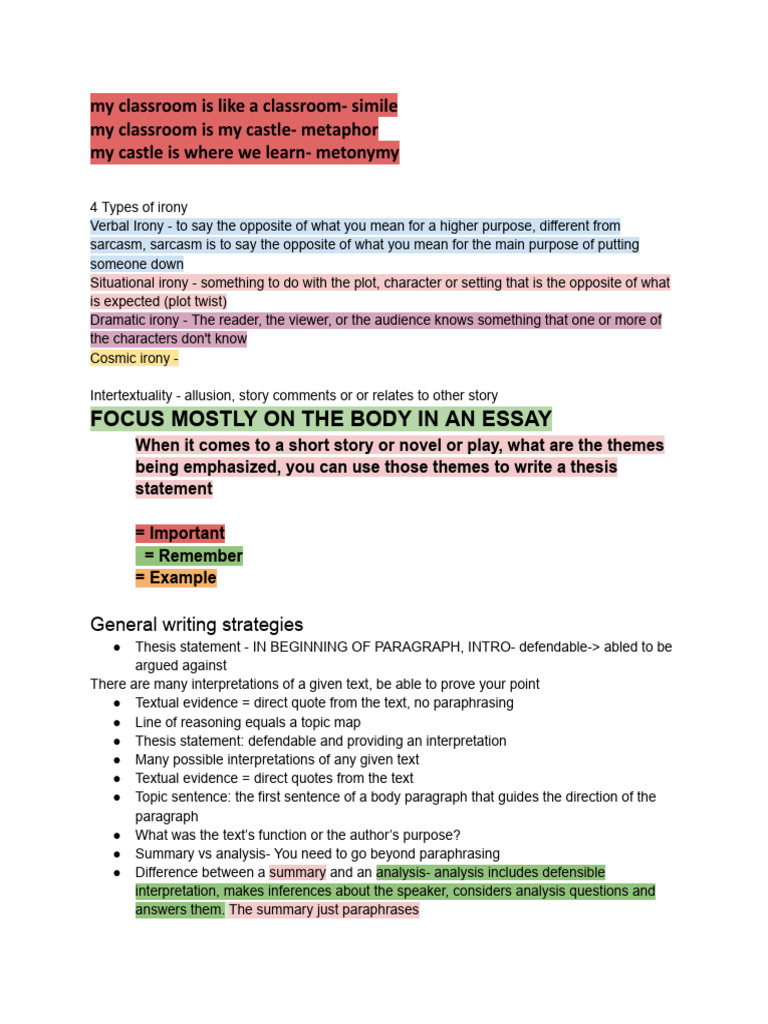AP English Notes | PDF | Linguistics | Grammar