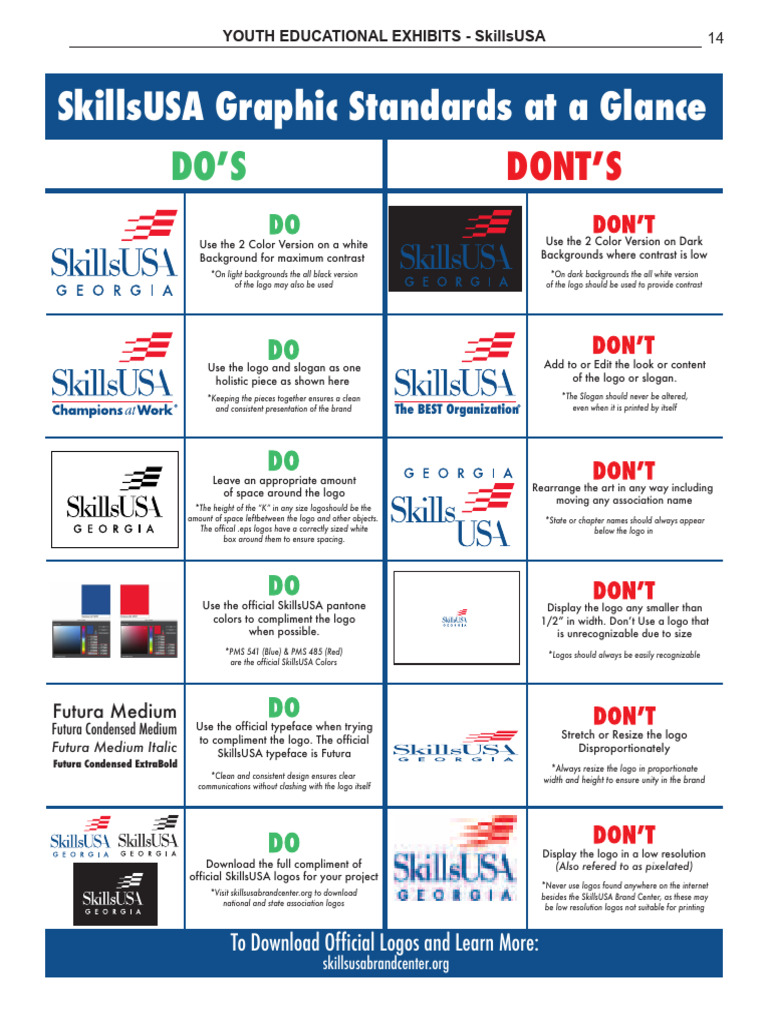 SkillsUSA Logo Usage Guidelines | PDF | Logos | Image Resolution