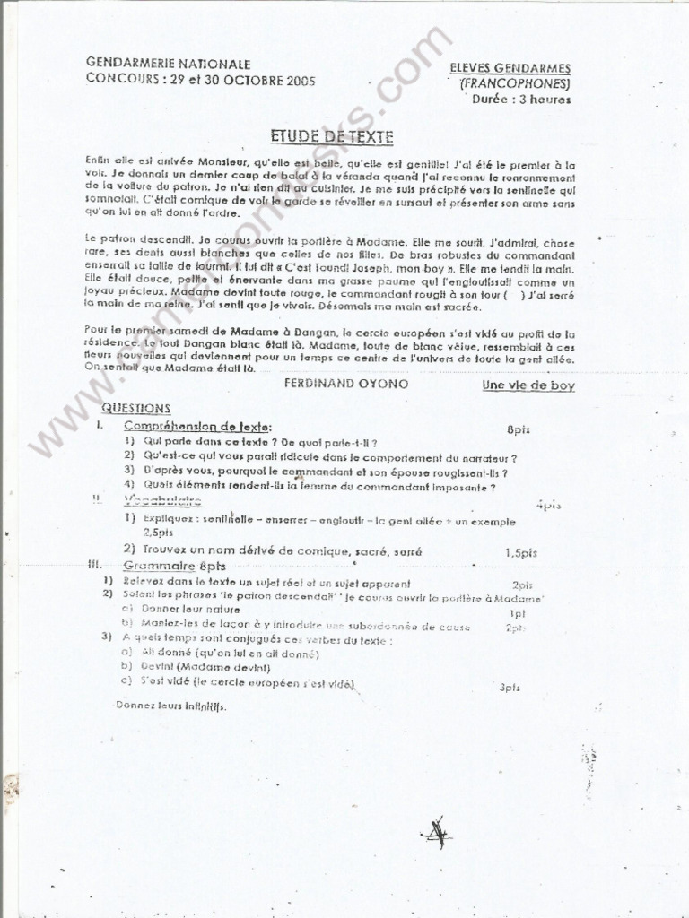 EG Etude de Texte 2005 | PDF