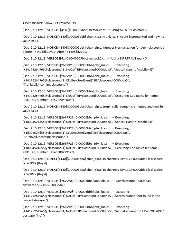 SIP Call Processing Log Analysis | PDF | Session Initiation Protocol ...