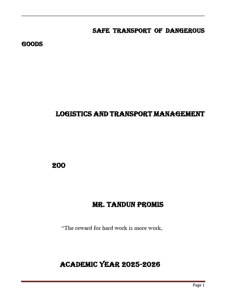 Safe Transport of Dangerous Goods Course | PDF | Dangerous Goods | Gases