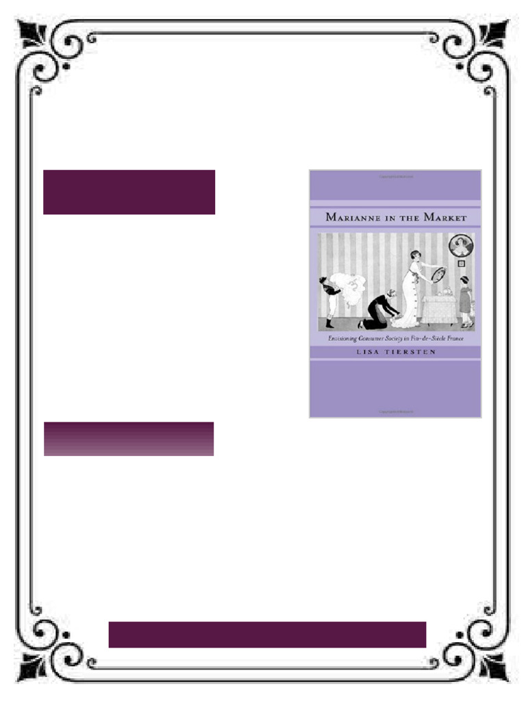 Marianne in the Market Envisioning Consumer Society in Fin de Siecle ...