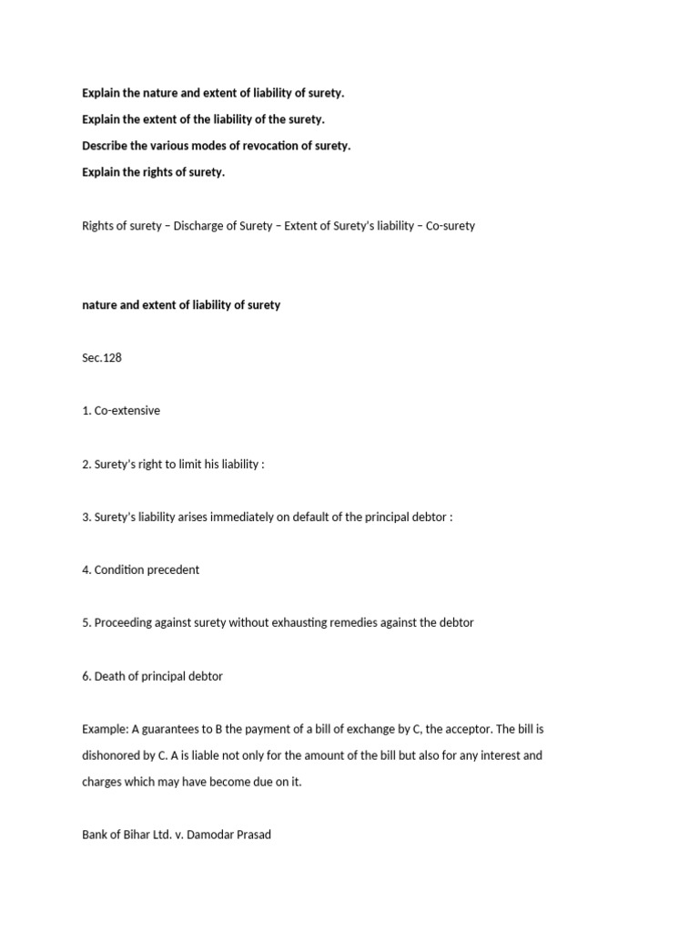 Surety Liability and Rights Explained | PDF | Guarantee | Surety