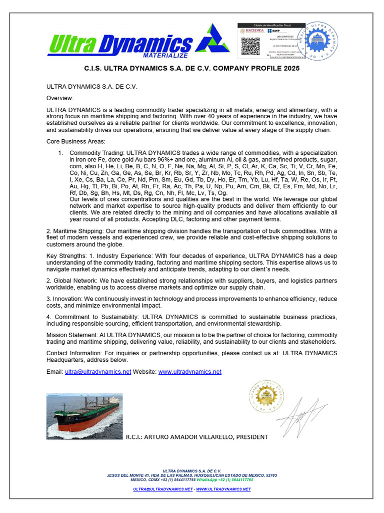 Ultra Dynamics Company Profile 2025 | PDF | Supply Chain | Economies