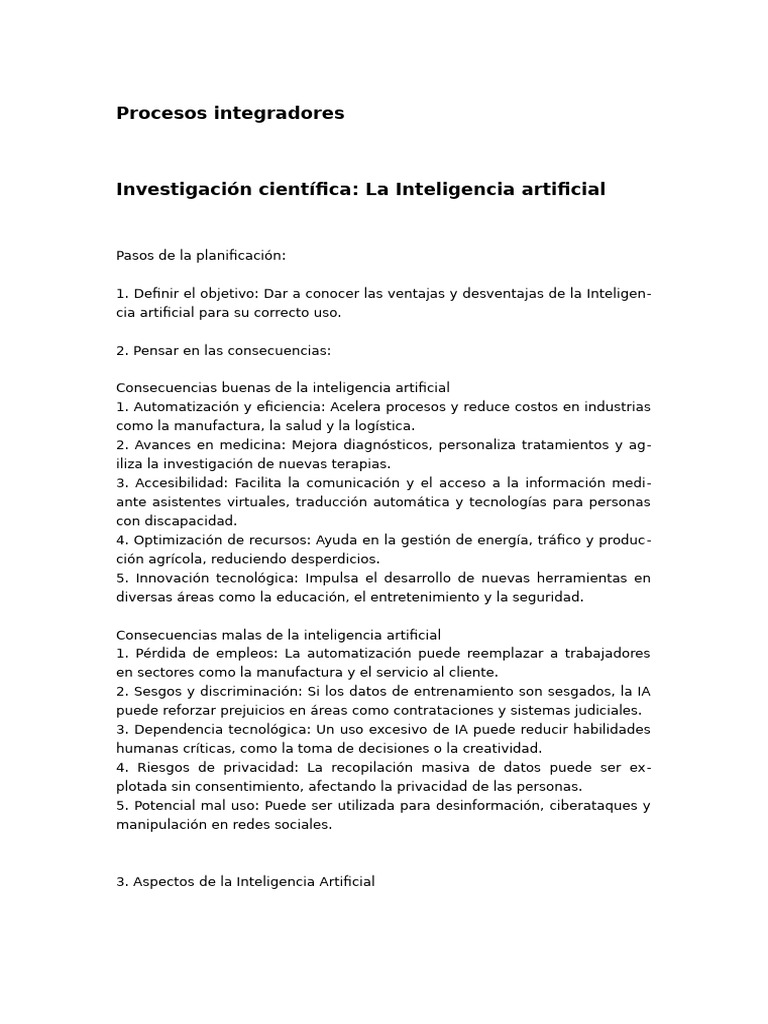 Proyecto integrador | PDF | Inteligencia artificial | Inteligencia (IA) y semántica
