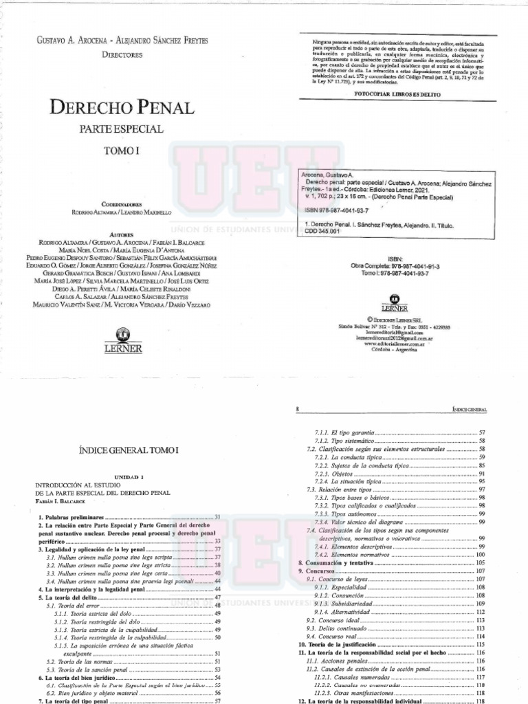06 - LIBRO DE DERECHO PENAL II - TOMO 1 - SANCHEZ FREYTES AROCENA - ED ...