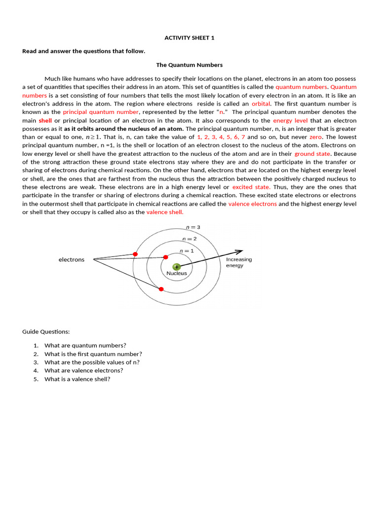 Understanding Quantum Numbers in Atoms | PDF | Atomic Orbital | Energy ...