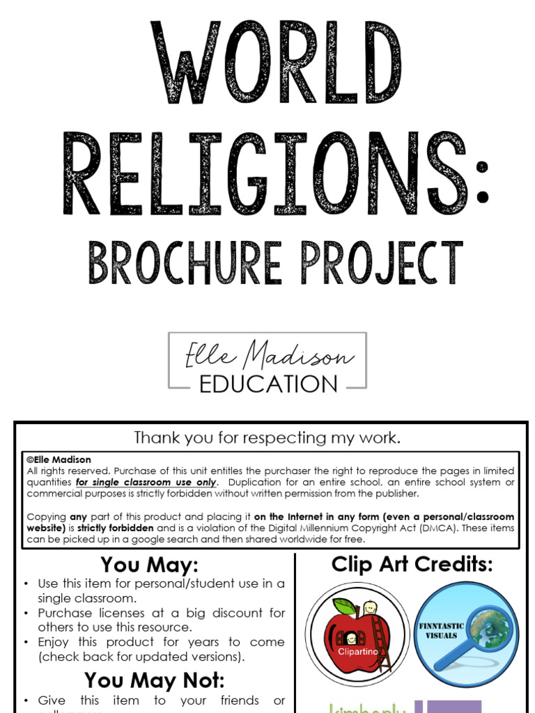 World Religions Brochure Project Guide | PDF | Spirituality