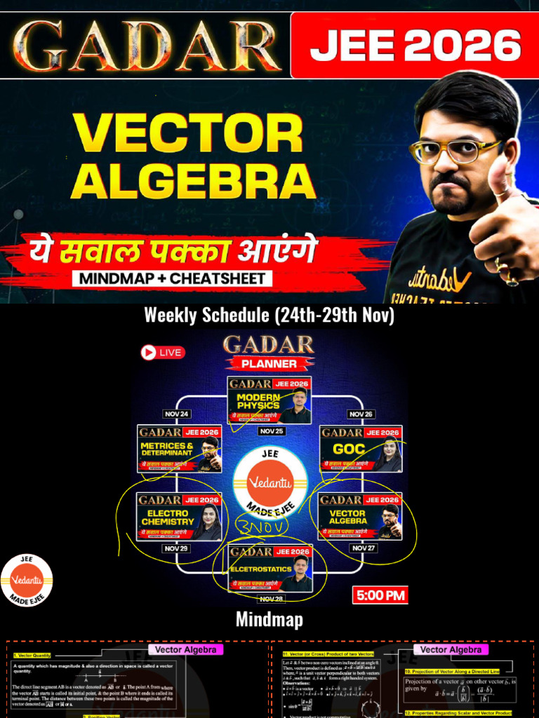 Gadar 2026 _ Vector Algebra | PDF | Vector Space | Euclidean Vector
