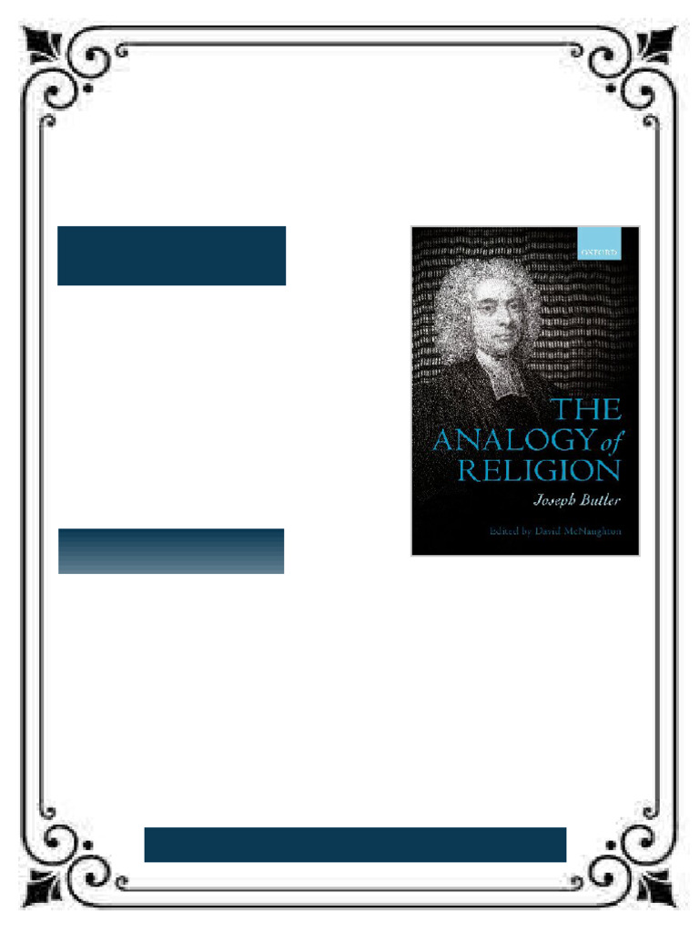 Joseph Butler: The Analogy of Religion David Mcnaughton (Editor) ebook ...