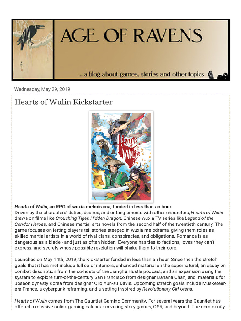 Age of Ravens_ Hearts of Wulin Origins_ Turncoat Lovers and the Return ...